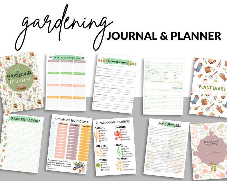 My Gardening Digital & Printable Journal and Planner - Etsy