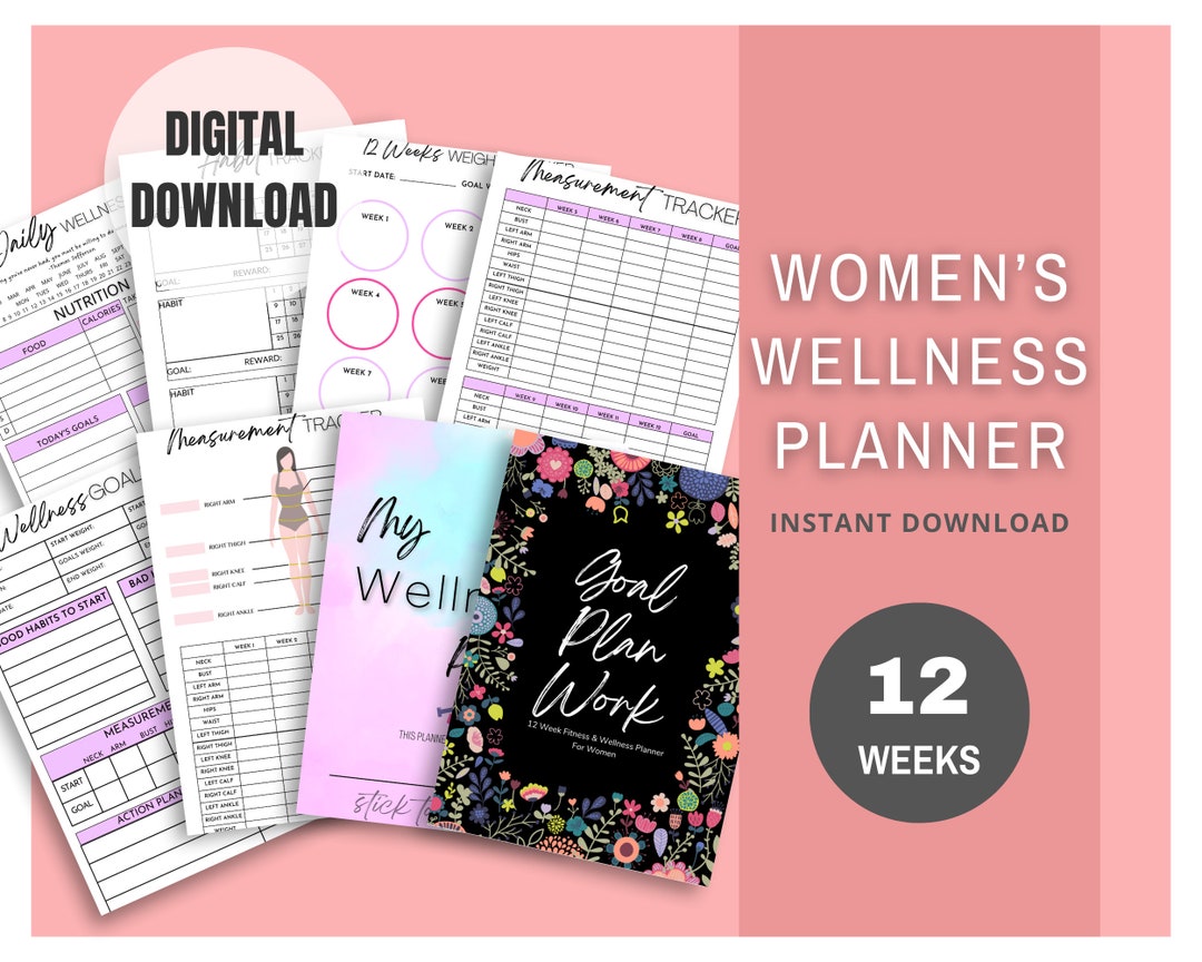 Fitness & Wellness Planner 12 Week Health Tracker for Women - Etsy