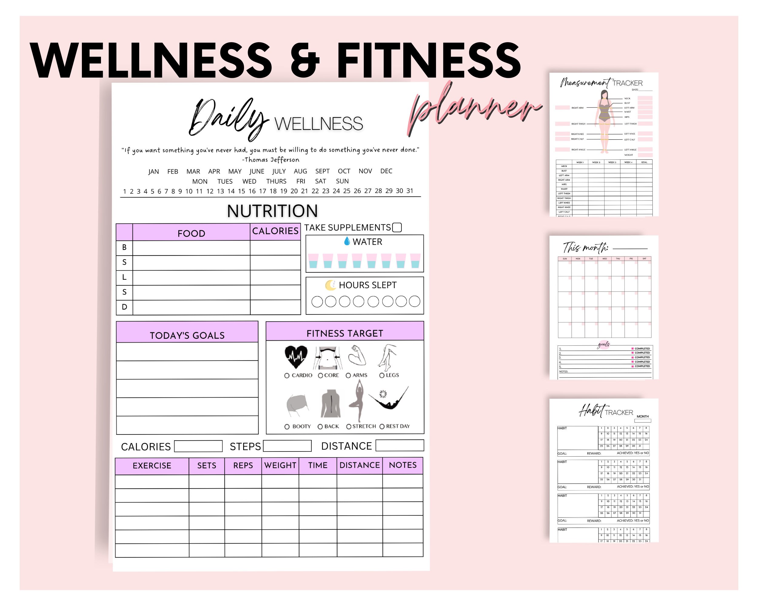 Fitness & Wellness Planner 12 Week Health Tracker for Women - Etsy