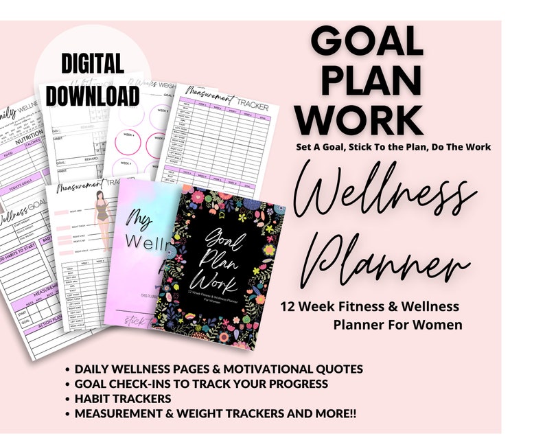 Fitness & Wellness Planner 12 Week Health Tracker for Women - Etsy