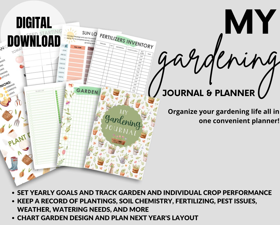 My Gardening Digital & Printable Journal and Planner - Etsy