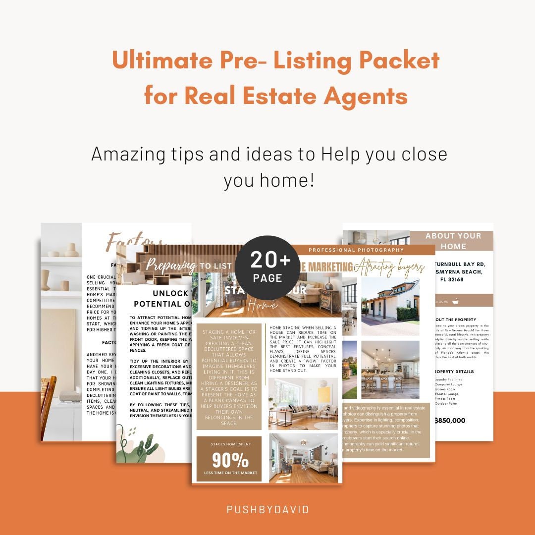 22 -page Pre Listing Packet Template! | Real Estate | Editable in Canva ...