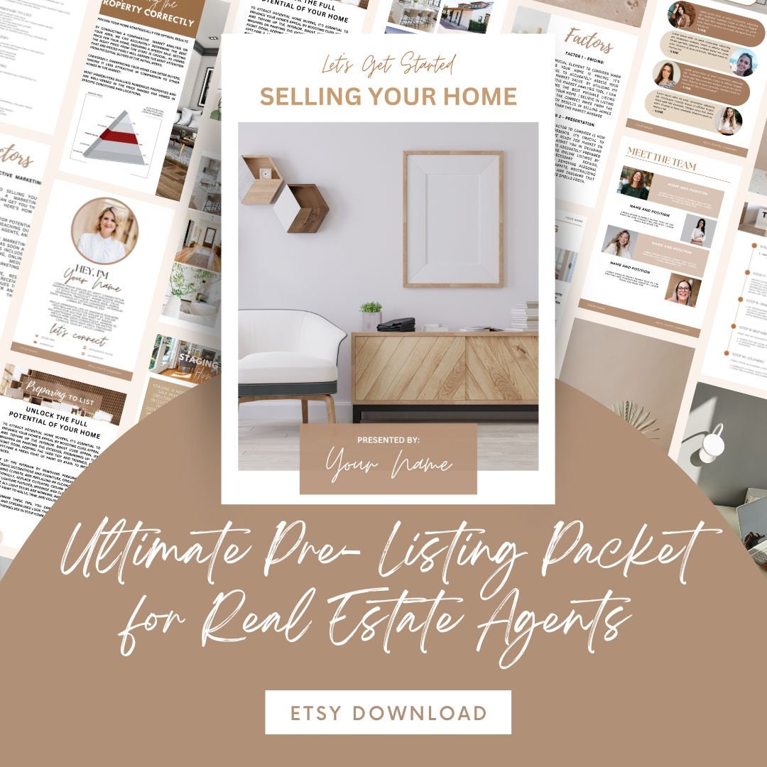 22 -page Pre Listing Packet Template! | Real Estate | Editable in Canva ...