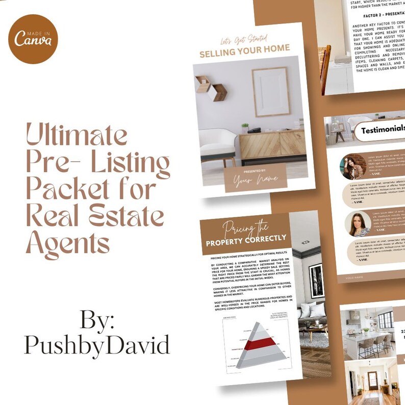 22 -page Pre Listing Packet Template! | Real Estate | Editable in Canva ...