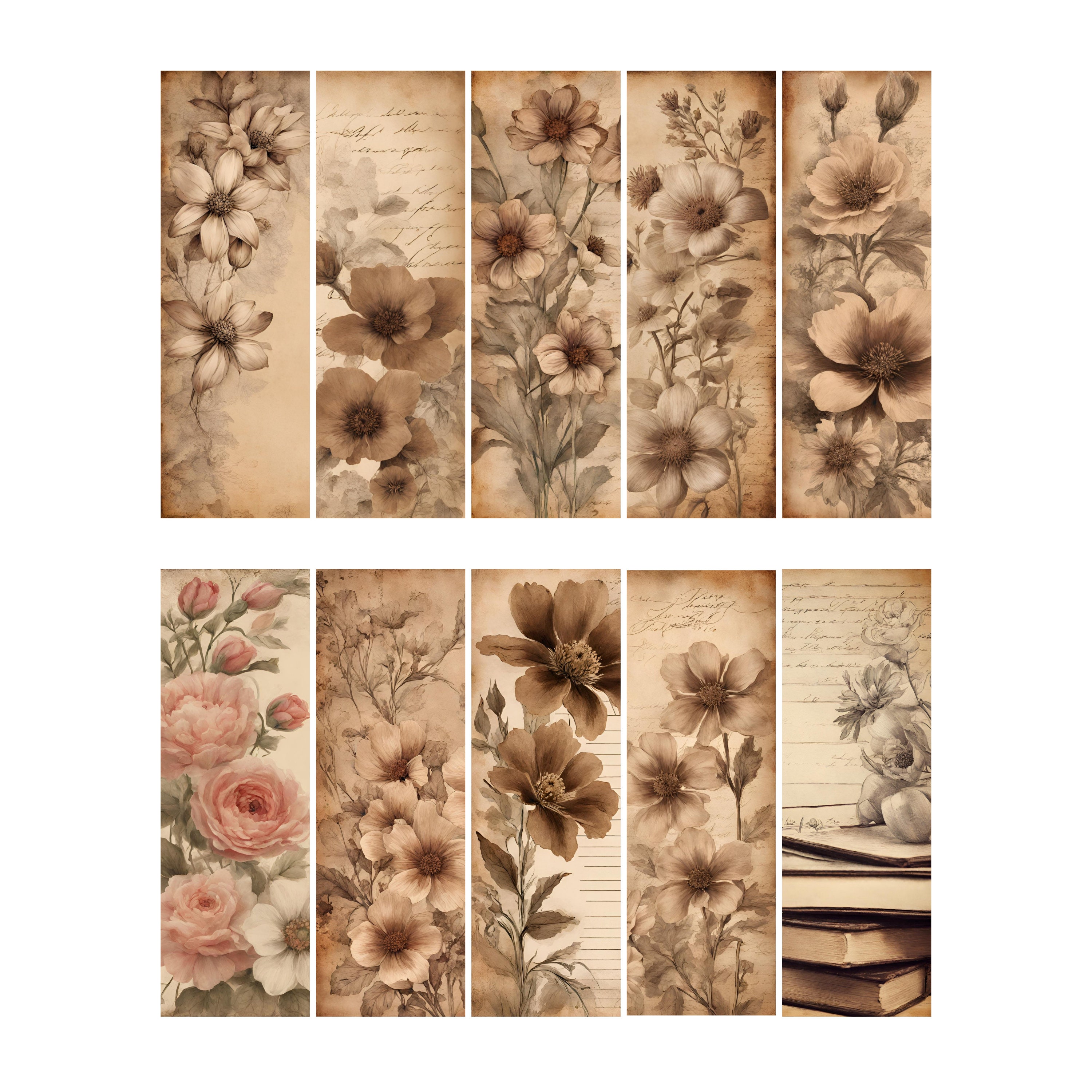 Vintage Printable Bookmarks, Bookmark Bundle, Assorted Vintage Designs ...
