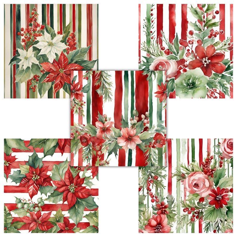 Printable Watercolor Digital Paper, Watercolor Background and Flower ...