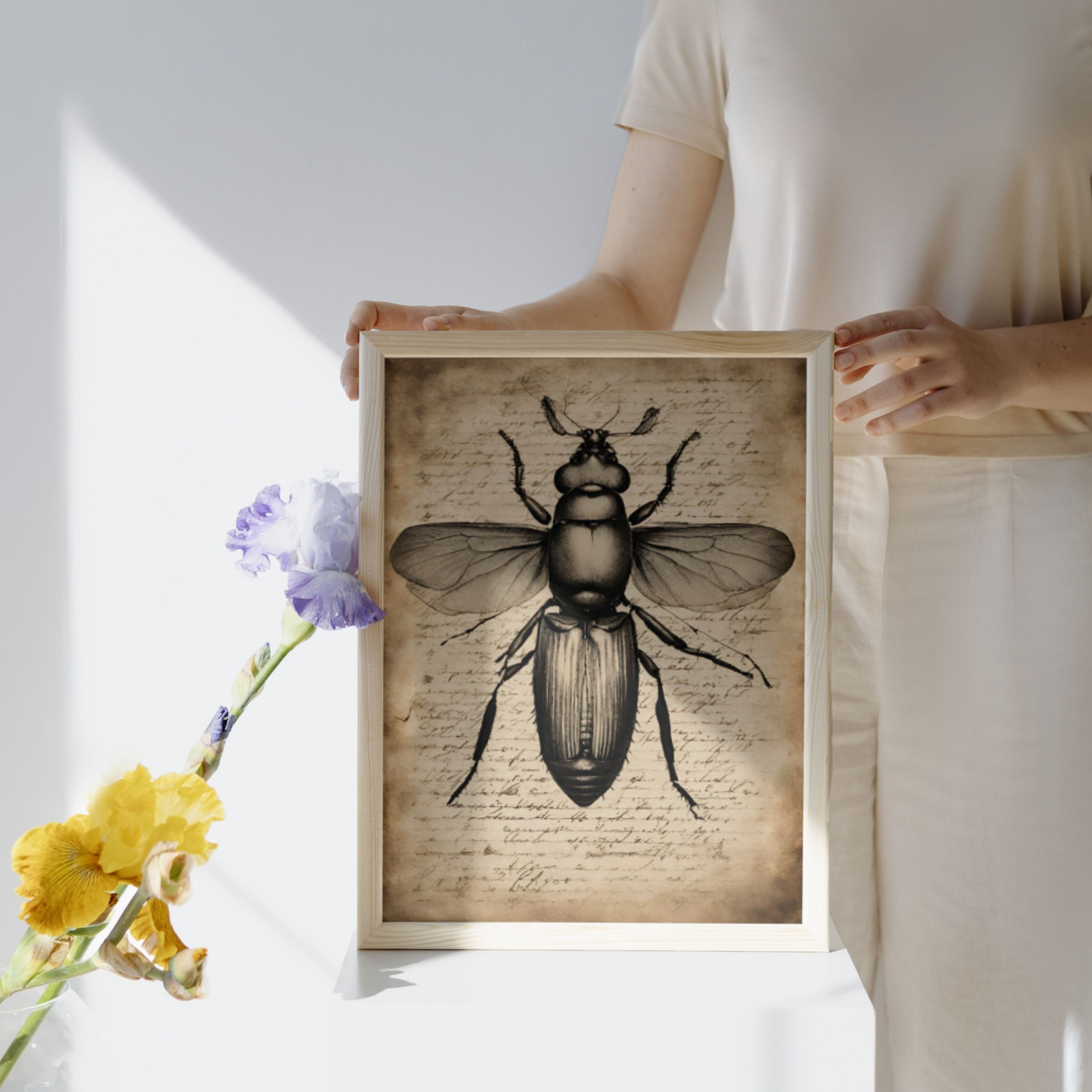 Vintage Insects Digital Pages, Digital Scrapbook Paper Kit, Collage ...