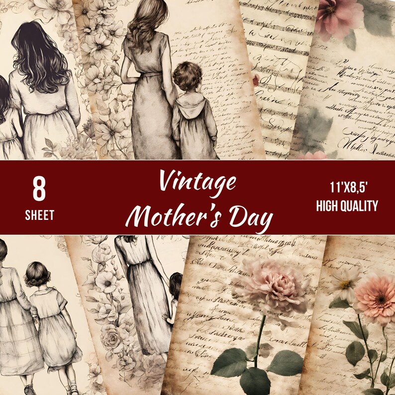 Mother's Miracle Printable, Junk Journal Kit, Digital Printable Collage ...