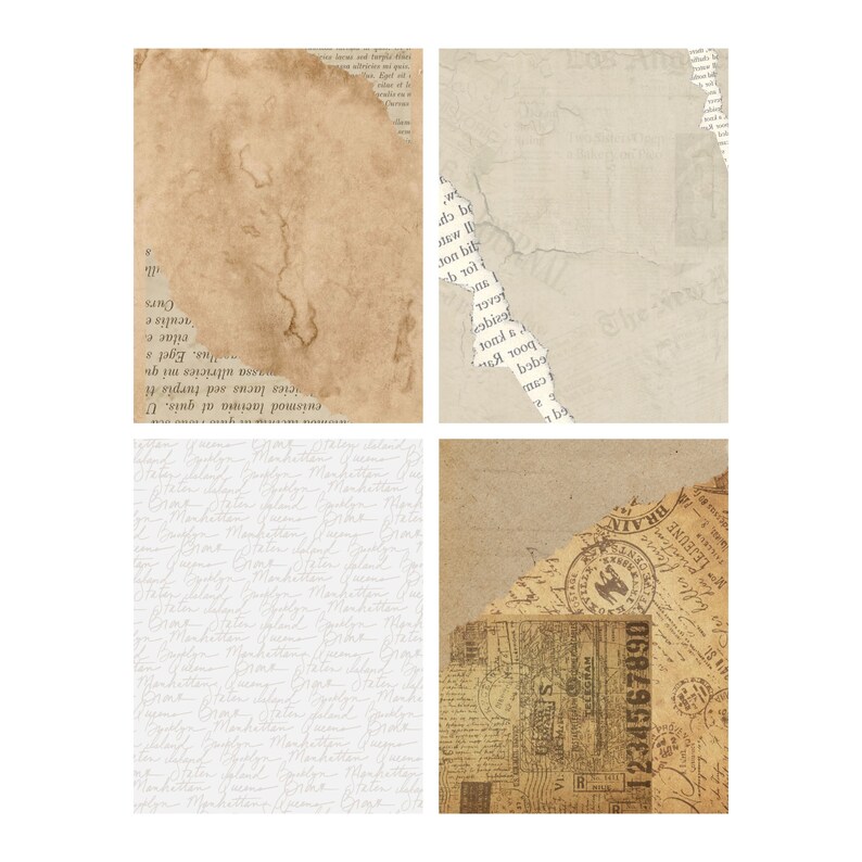 Vintage Scrapbook Paper, Printable Digital Papers Background,natural ...