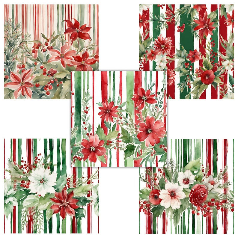 Printable Watercolor Digital Paper, Watercolor Background and Flower ...