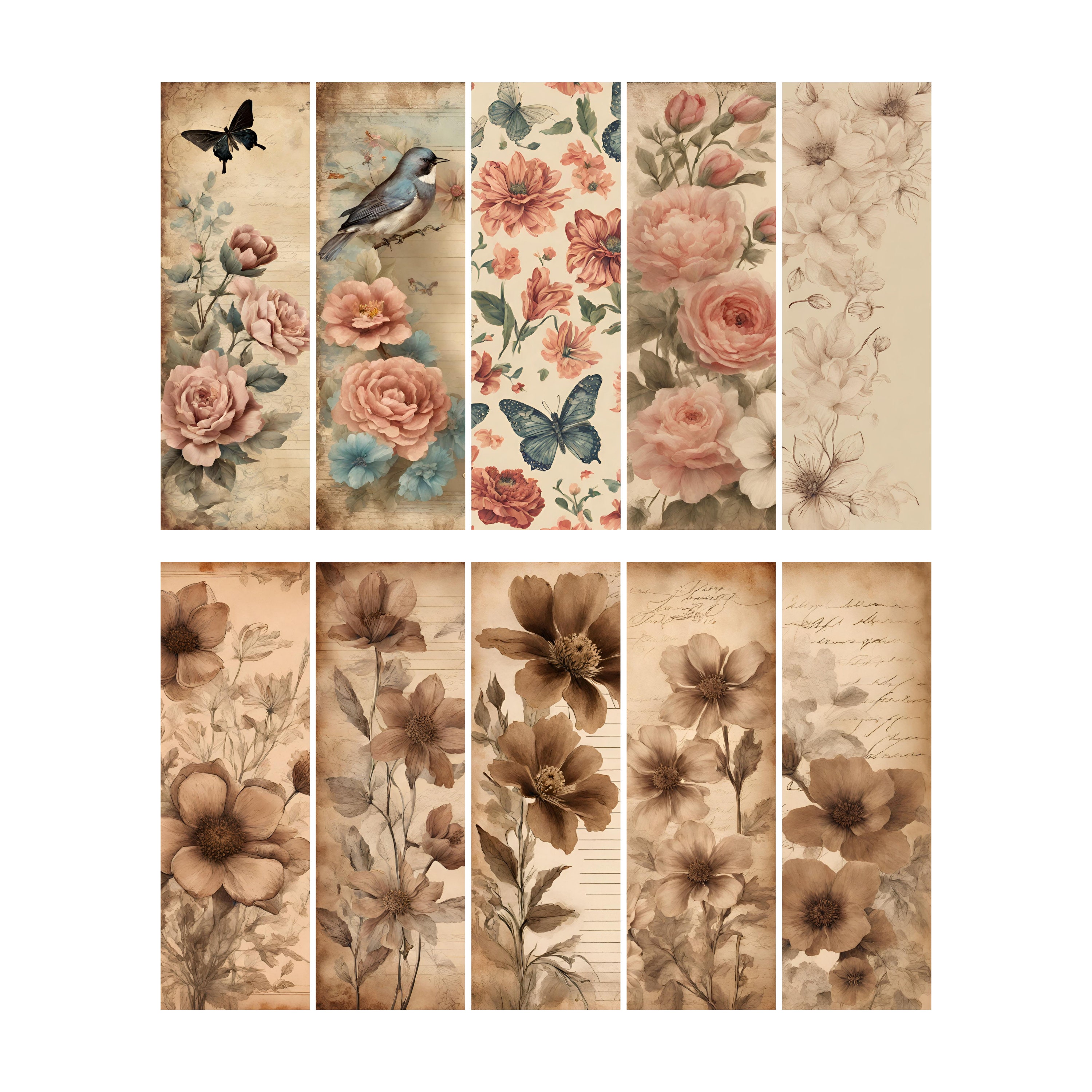 Vintage Printable Bookmarks, Bookmark Bundle, Assorted Vintage Designs ...