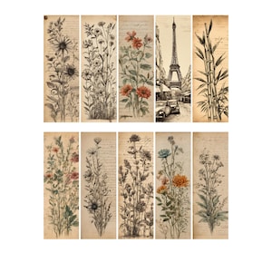 Vintage Printable Bookmarks, Bookmark Bundle, Assorted Vintage Designs ...