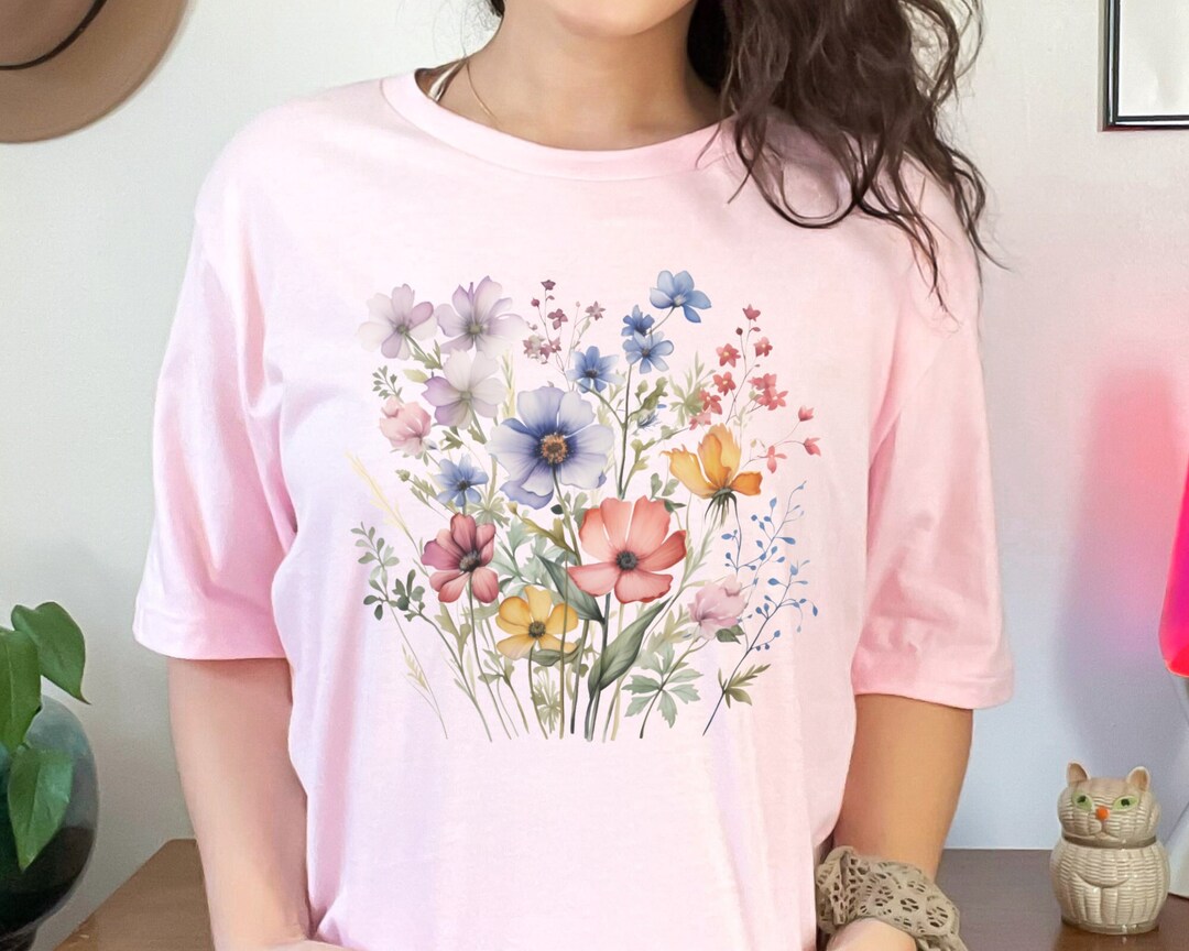 Flowers Shirt, Vintage Botanical Tee, Floral Shirt, Garden Lover Gift ...