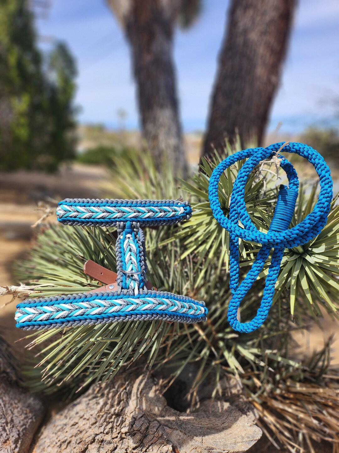 Western Blue Paracord Dog Harness - Etsy