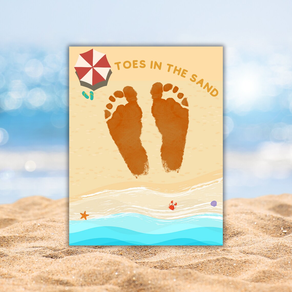 Summer Beach Footprint Art: Toes in the Sand Keepsake for Kids, DIY ...