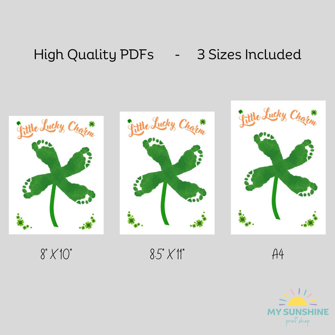 St. Patrick's Day Kids Footprint Craft: Lucky Charm Shamrock DIY ...