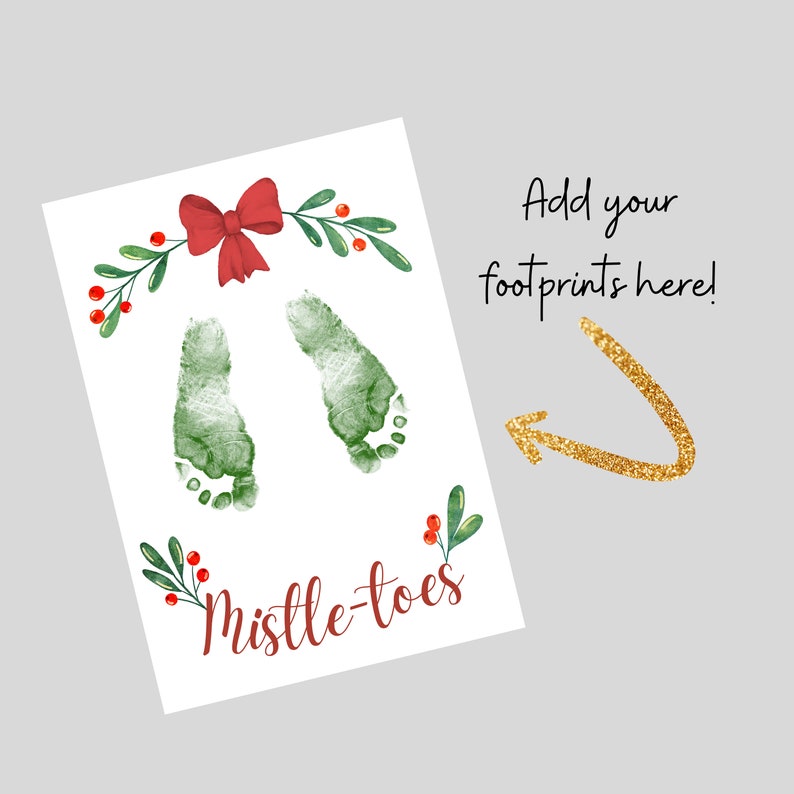 Mistle-toes / Christmas Holiday Art Craft / Footprint Handprint / Foot ...