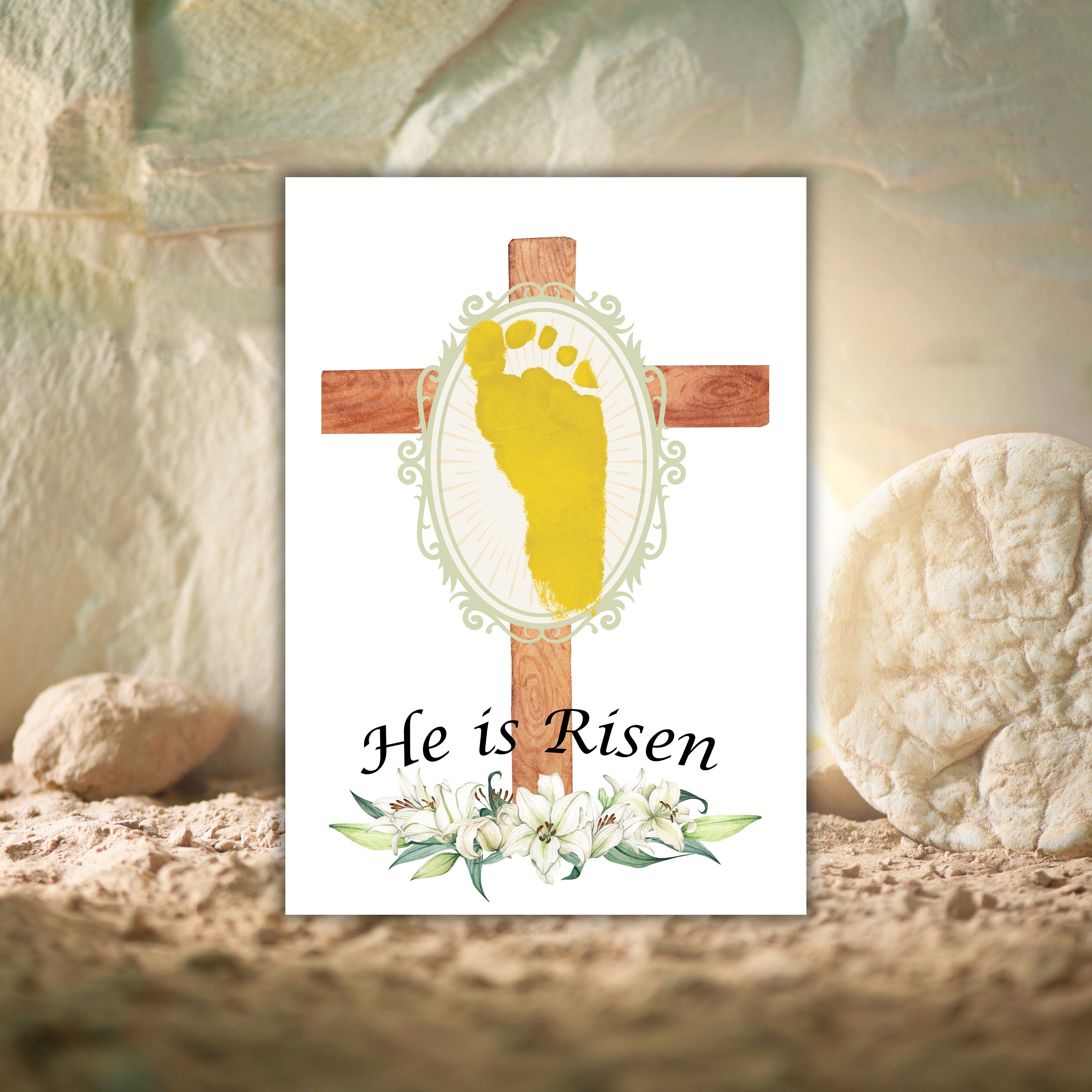 He is Risen: Kids Craft Cross Jesus Resurrection Art Printable for ...