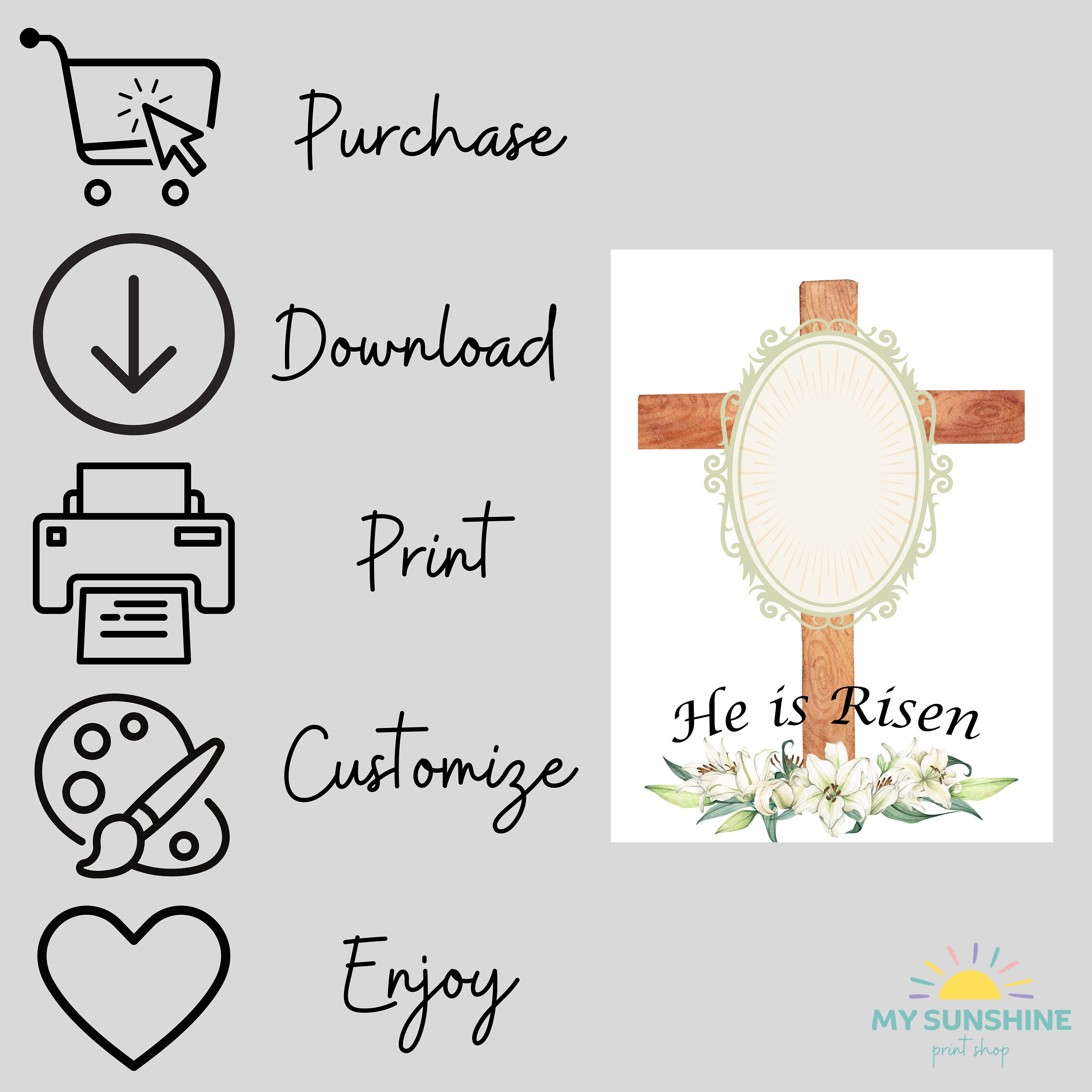 He is Risen: Kids Craft Cross Jesus Resurrection Art Printable for ...