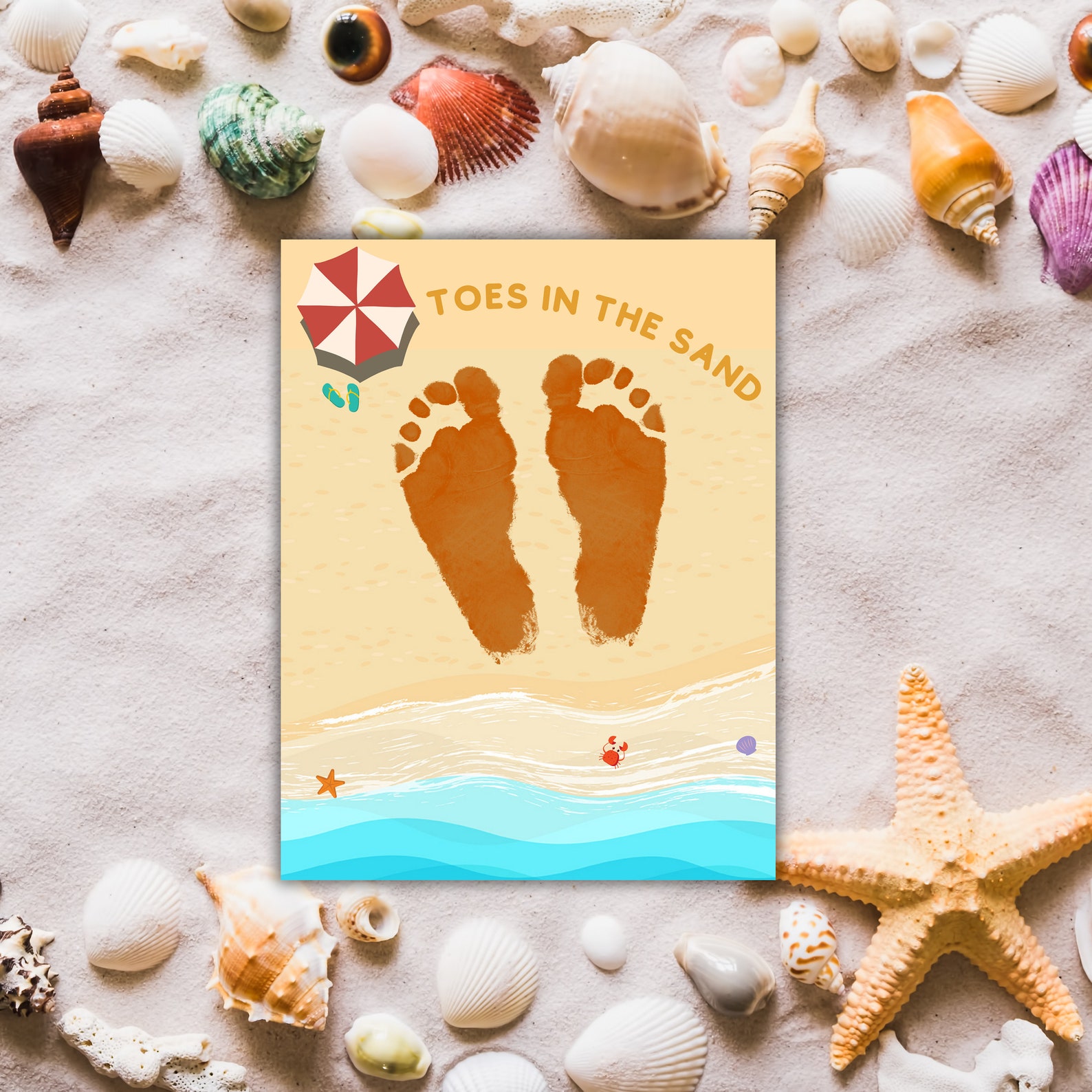 Summer Beach Footprint Art: Toes in the Sand Keepsake for Kids, DIY ...