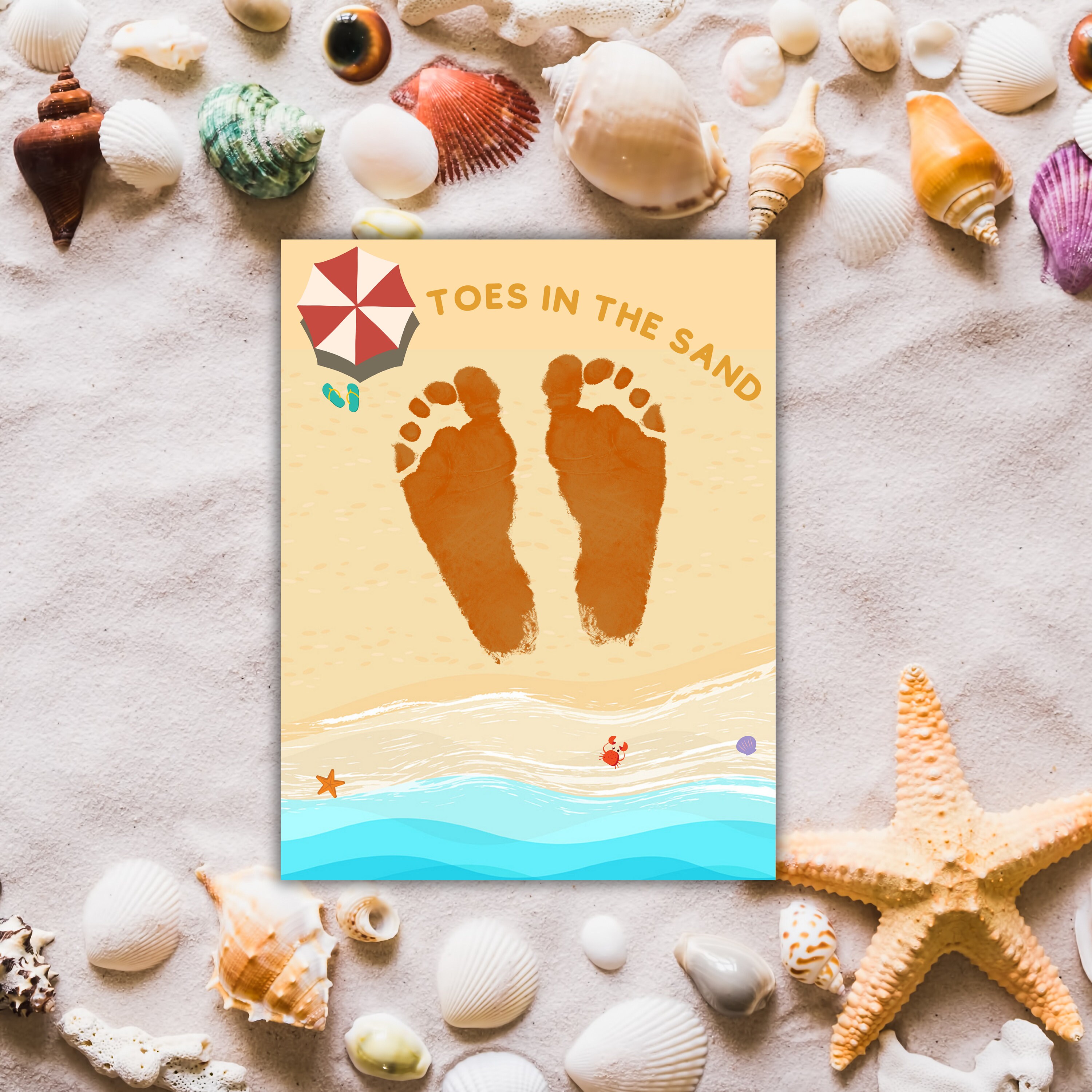 Summer Beach Footprint Art: Toes in the Sand Keepsake for Kids, DIY ...