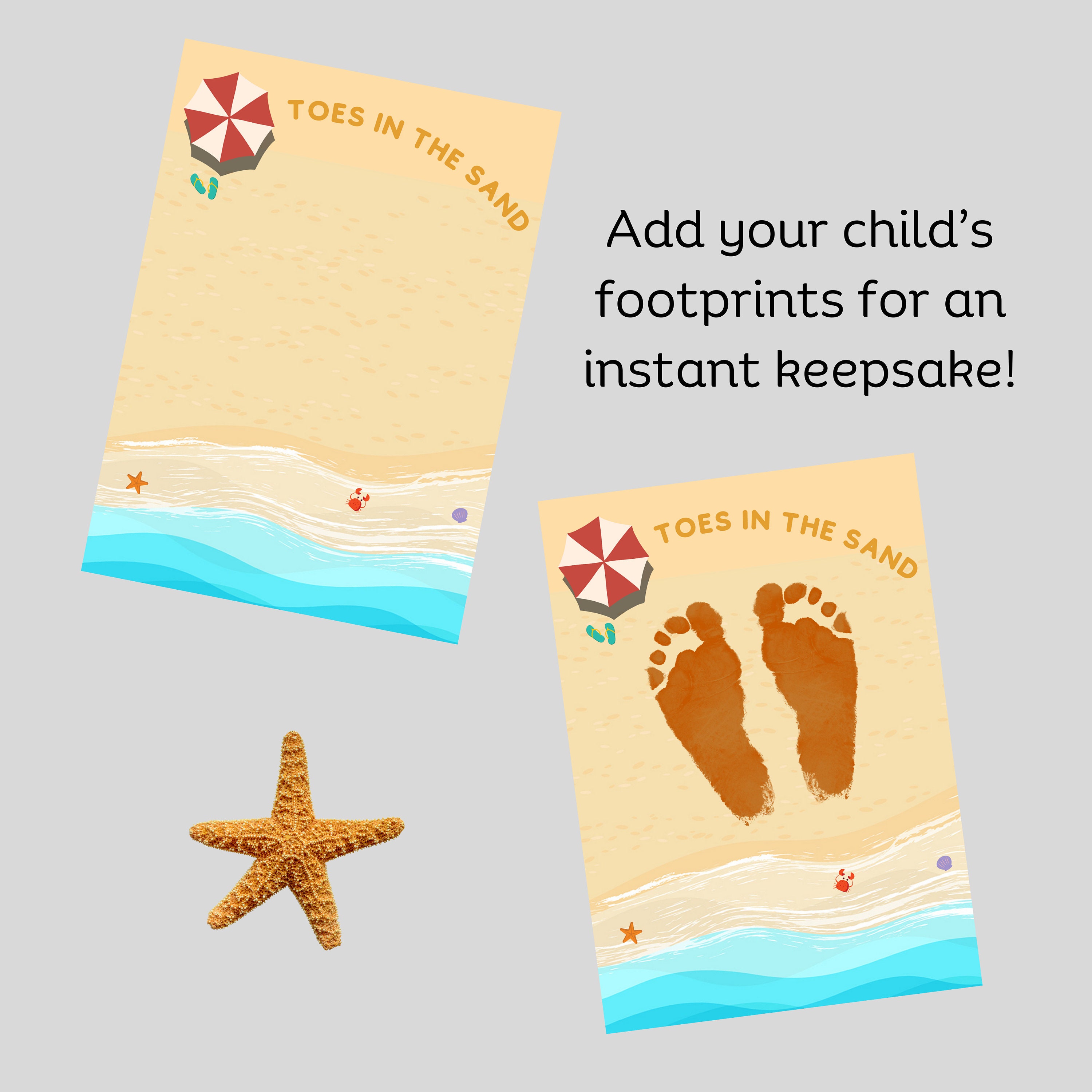 Summer Beach Footprint Art: Toes in the Sand Keepsake for Kids, DIY ...