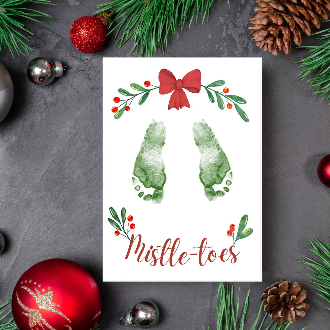 Mistle-toes / Christmas Holiday Art Craft / Footprint Handprint / Foot ...