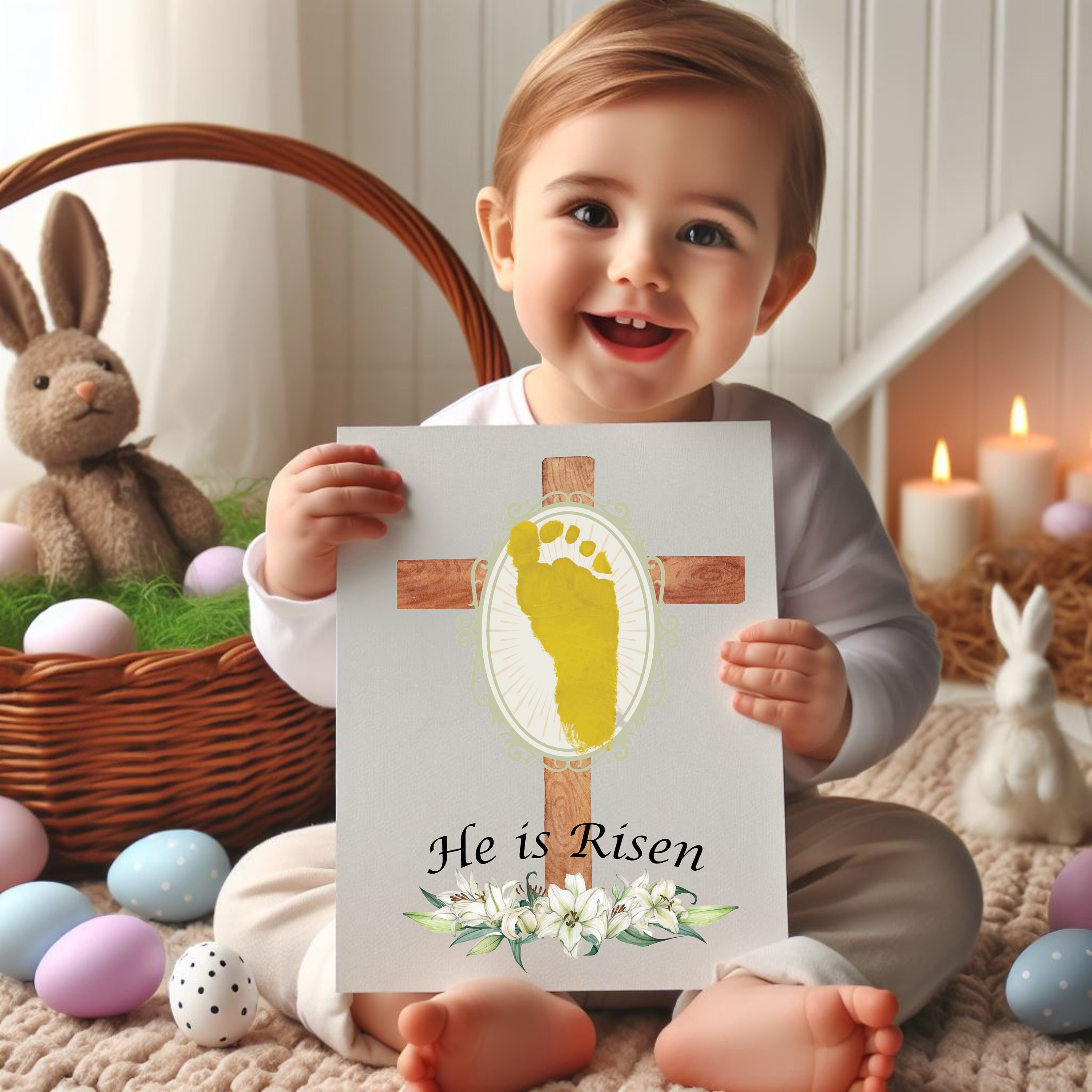 He is Risen: Kids Craft Cross Jesus Resurrection Art Printable for ...