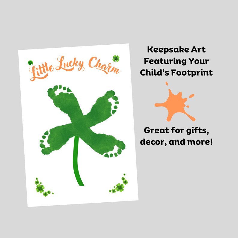 St. Patrick's Day Kids Footprint Craft: Lucky Charm Shamrock DIY ...