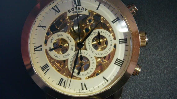 Rotary Skeleton automatic calendar watch - Gem