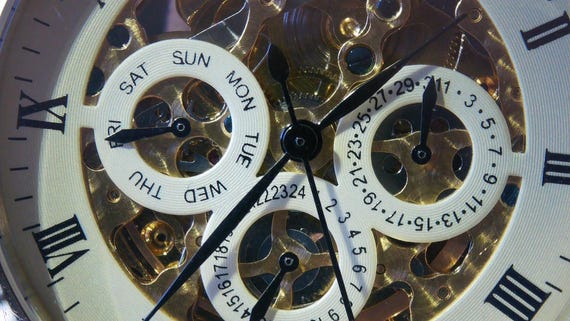 Rotary Skeleton automatic calendar watch - Gem