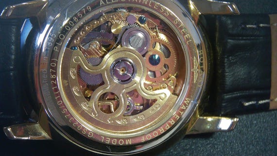Rotary Skeleton automatic calendar watch - Gem