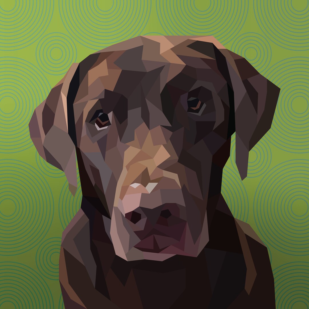 Geometric Chocolate Labrador Portrait - Etsy