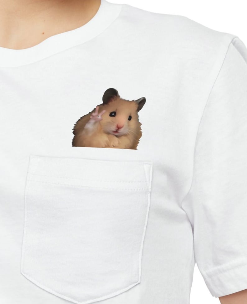 Cute Kawaii Hamster Meme T-shirt Peace Sign Scared Hamster Funny Meme ...