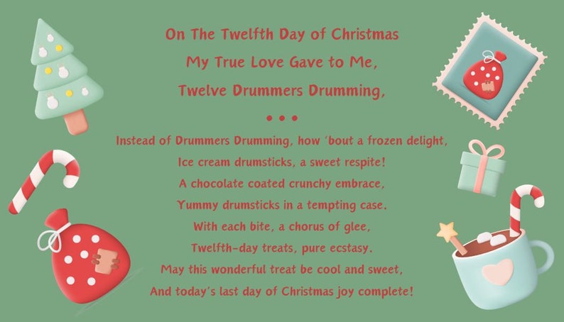 12 Days of Christmas Printable Gift Tags With Poems to Explain Each ...