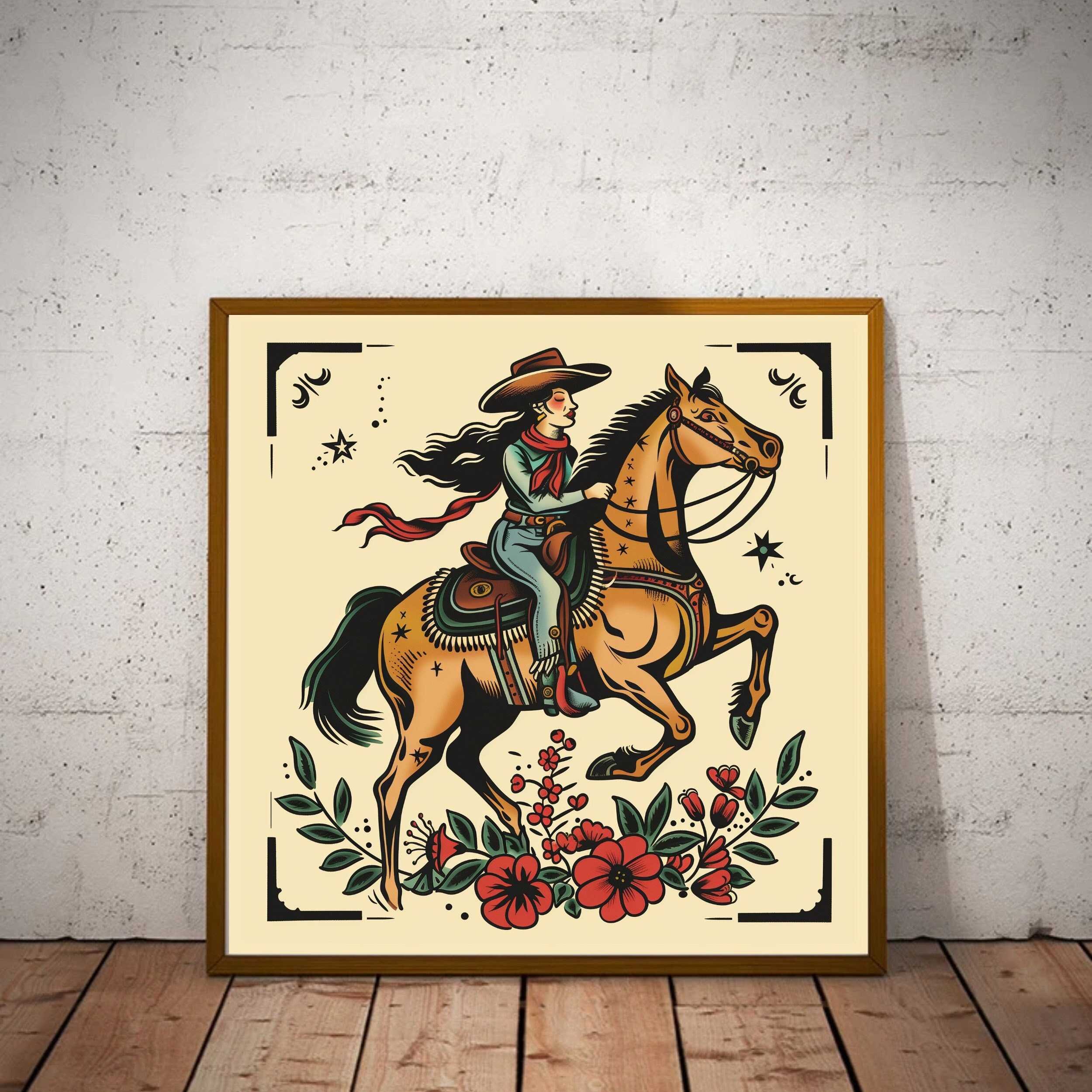 Wild West Cowgirl Print - Badass Female Cowboy Poster, Horse ...