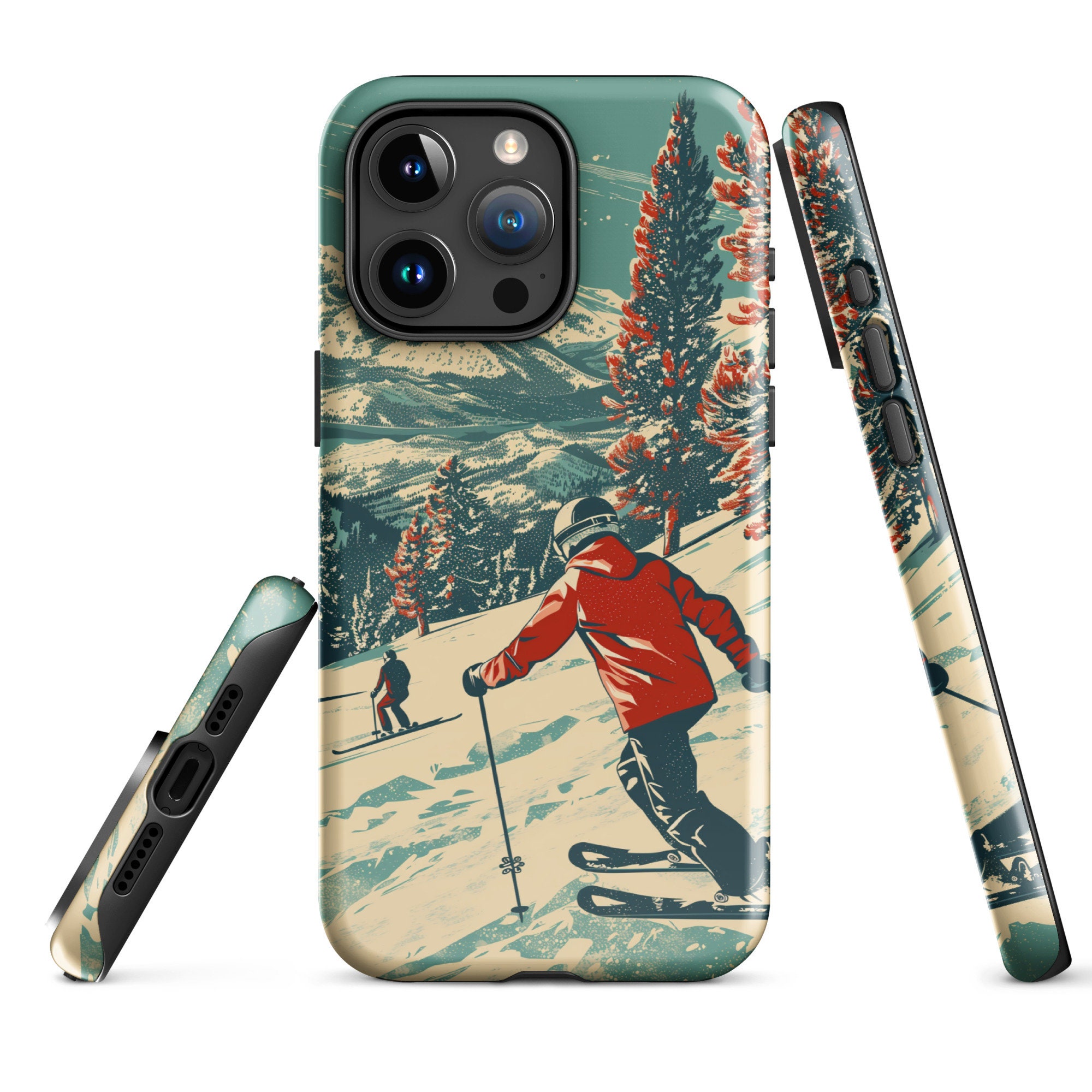 Skiing iPhone Case, Tough Phone Case for Iphone® Vintage Ski ,iphone ...