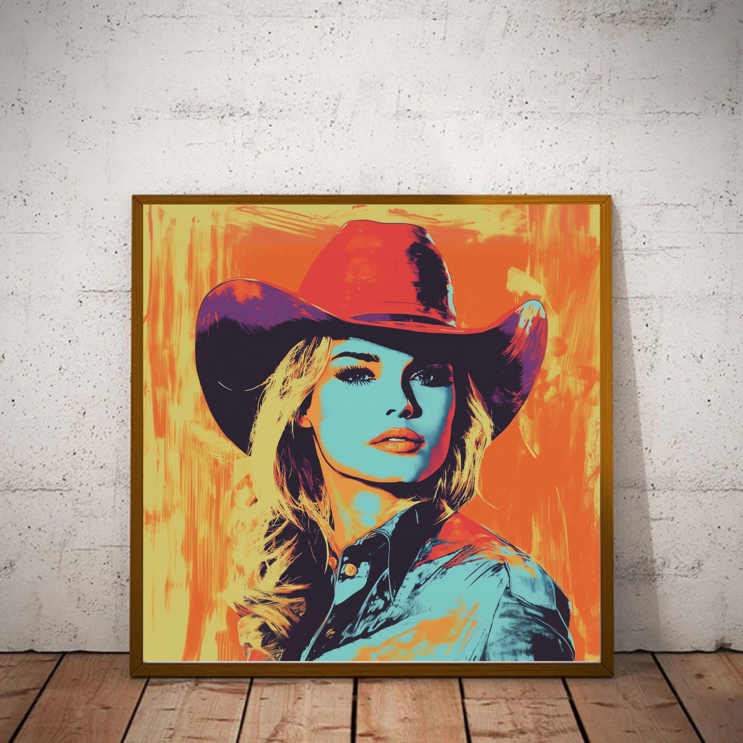 Western Pop Art Portrait - Bold Cowgirl Wall Art - Retro Modern Style ...