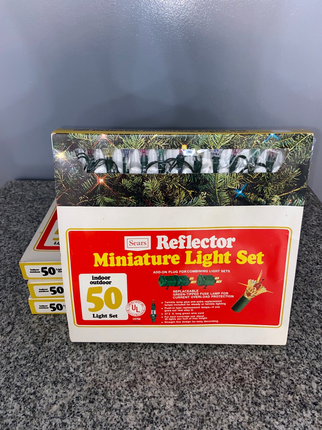 Vintage Sears Miniature Reflector Colored String Lights 4 Sets of 50 ...