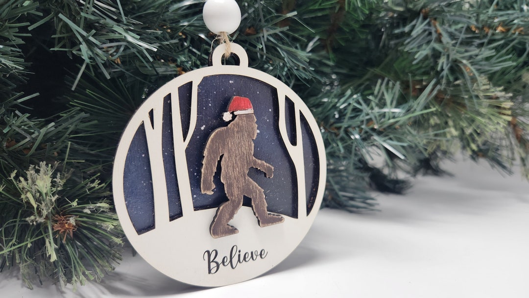 Bigfoot, Sasquatch Christmas Ornament, Wooden, Can Be Customized - Etsy