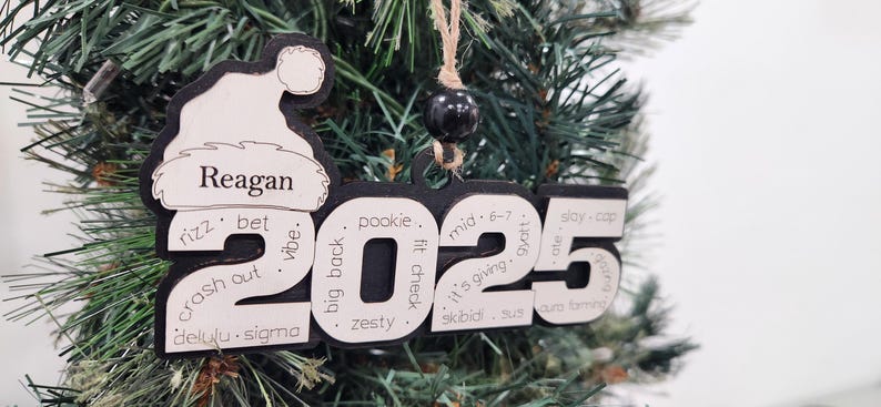 2025 Slang Ornament SVG: Gen Z, Gen Alpha, Popular Phrases (digital ...