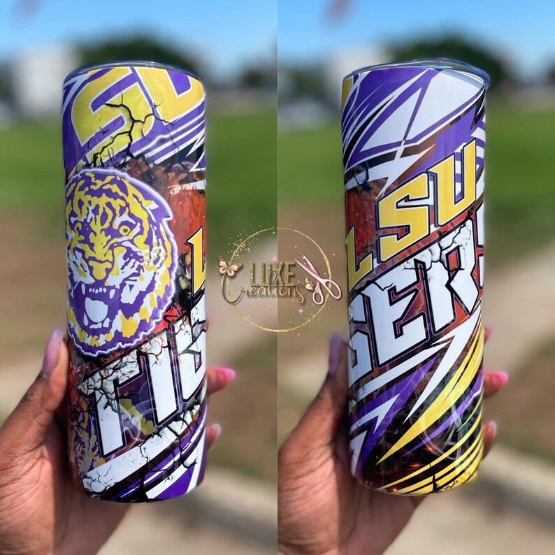 LSU Tigers 20 Oz Skinny Tumbler, Louisiana State University Purple and ...