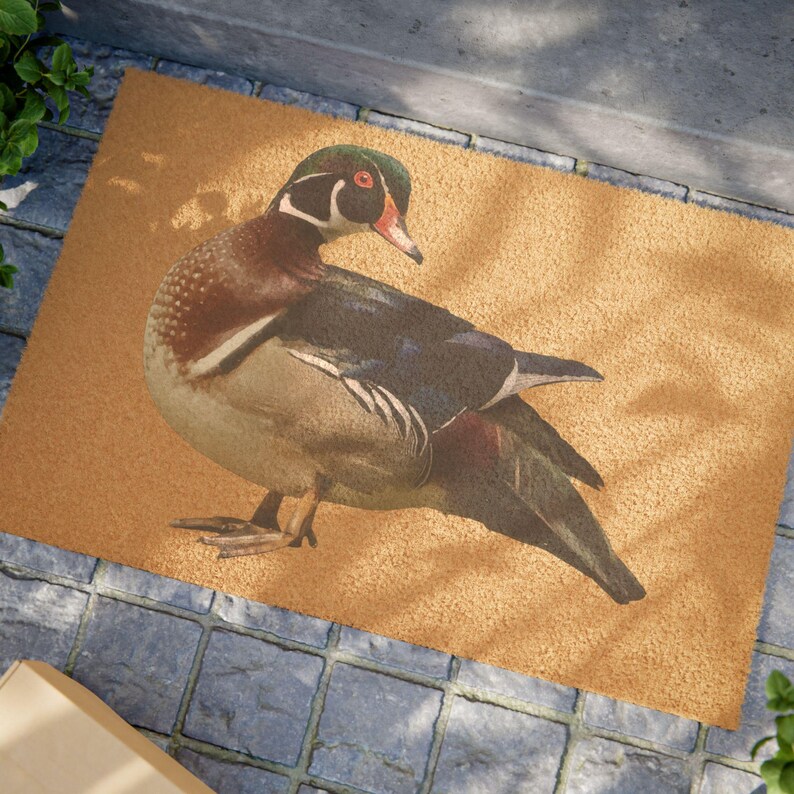 Doormat, Wood Duck Welcome Mat, Entryway Rug, Outdoor Decor ...