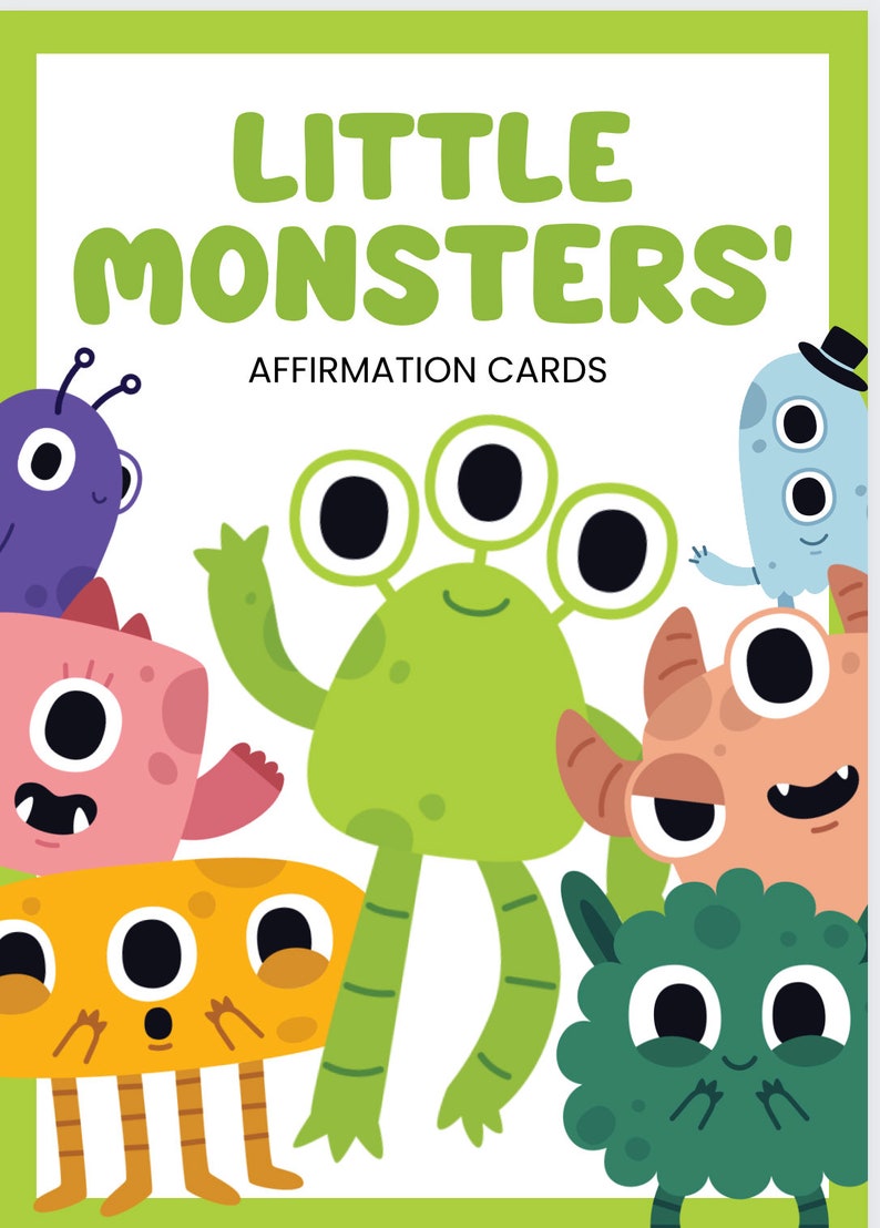 Kid Affirmation Cards | Silly Monsters | All Genders | Printable - Etsy
