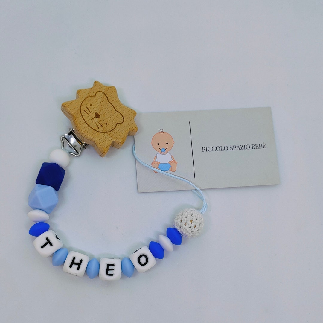 Customizable Pacifier Holder With Wooden Clip Lion Model - Etsy