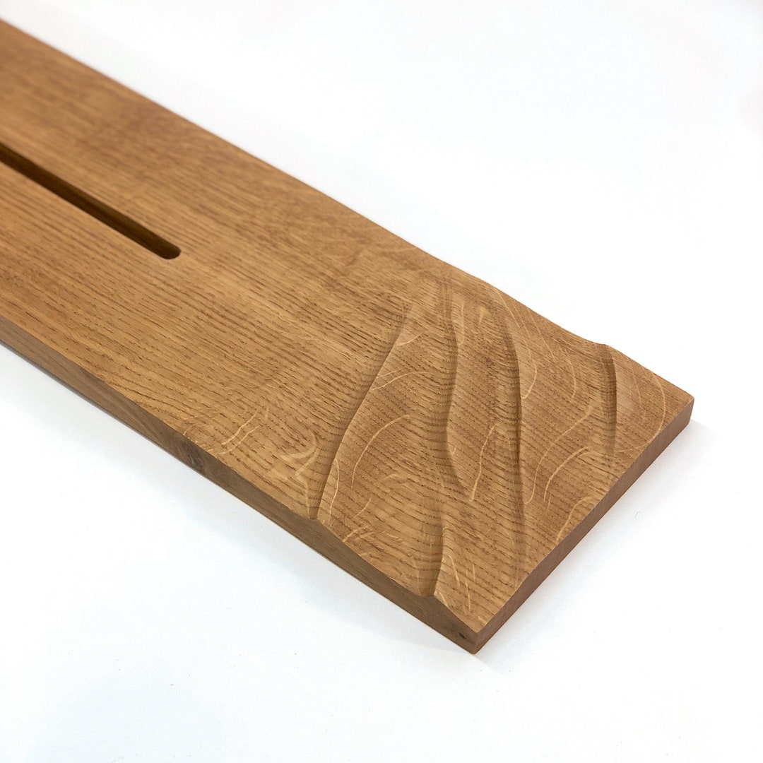 Oak Wood Bath Caddy With Waves - Etsy