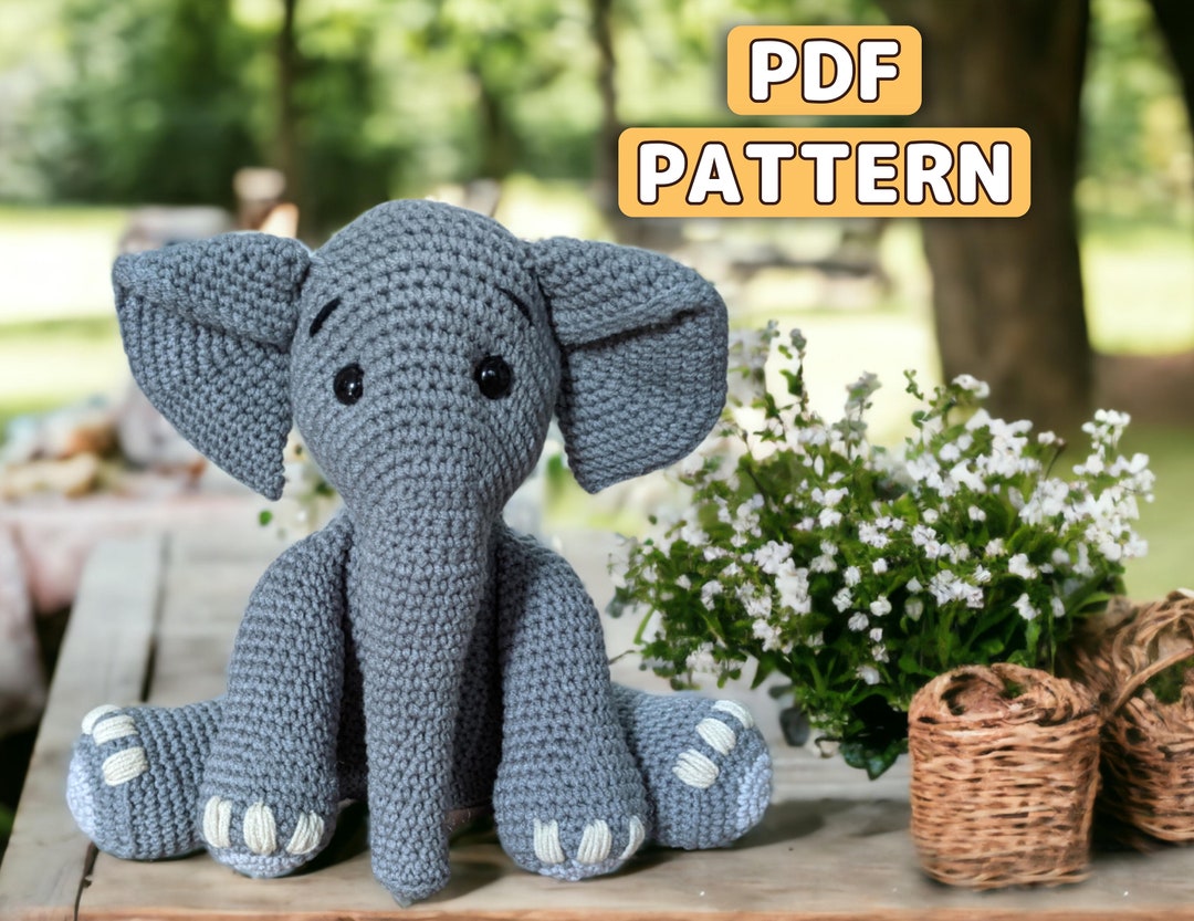 Crochet Elephant Pattern, Amigurumi Pattern, Tutorial PDF With ...