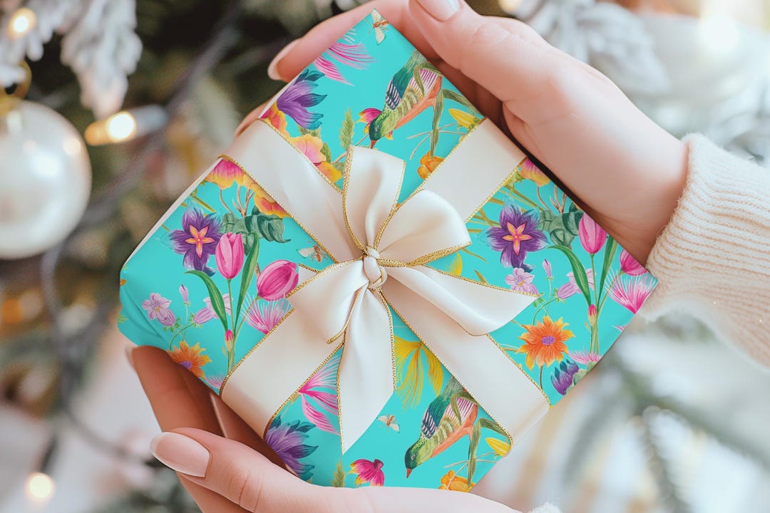 Spring Flowers Wrapping Paper Sheets, Birds, Floral, Bridal Shower ...