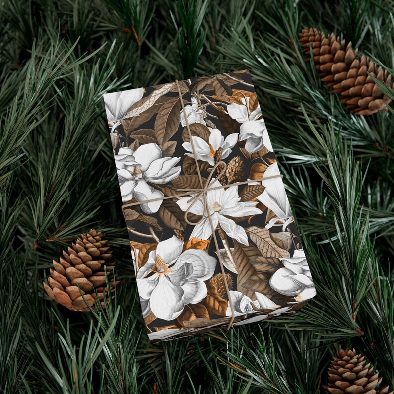 Magnolias, Gift Wrap, Luxurious, Floral Wrapping Paper Sheets, Birthday ...