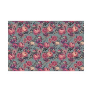 Moody Florals Wrapping Paper Sheets, Romantic Roses, Dark Floral Paper ...